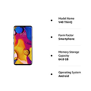 LG V40 ThinQ - 6.4In Screen - 64GB - Verizon - Black (Renewed)