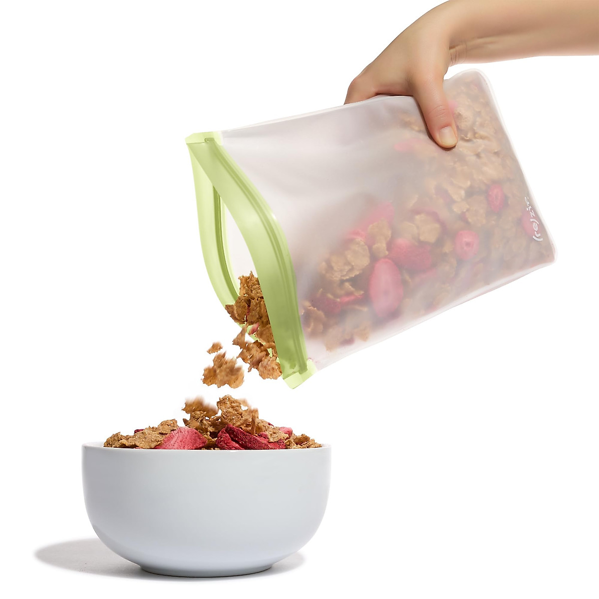 (re) zip 2-Piece Cereal Container Set | Air-Tight Pantry Dry Goods Storage Bag for Cereal, Pasta, Beans, & More | BPA-Free, Food Grade, Leakproof, Freezer and Dishwasher Safe | 10 & 12 Cup