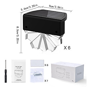 Ltteeny Solar Deck Lights Outdoor, 6 Pack Solar Step Lights Outdoor Waterproof LED Solar Fence Lights, Warm White/Color Changing, Stair Lights for Patio Stairs Yard Garden Pathway Step Fences (6 PC)