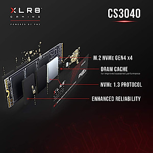 PNY XLR8 CS3040 4TB M.2 NVMe Gen4 x4 Internal Solid State Drive (SSD) with Heatsink - M280CS3040HS-4TB-RB