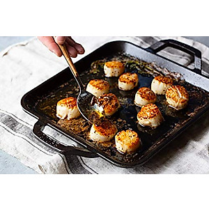 Lodge Chef Collection 11 Inch Cast Iron Chef Style Square Griddle. Handles, Large Cooking Surface and Seasoning Are Ready for the Kitchen or Campfire. Made from Quality Materials to Last a Lifetime
