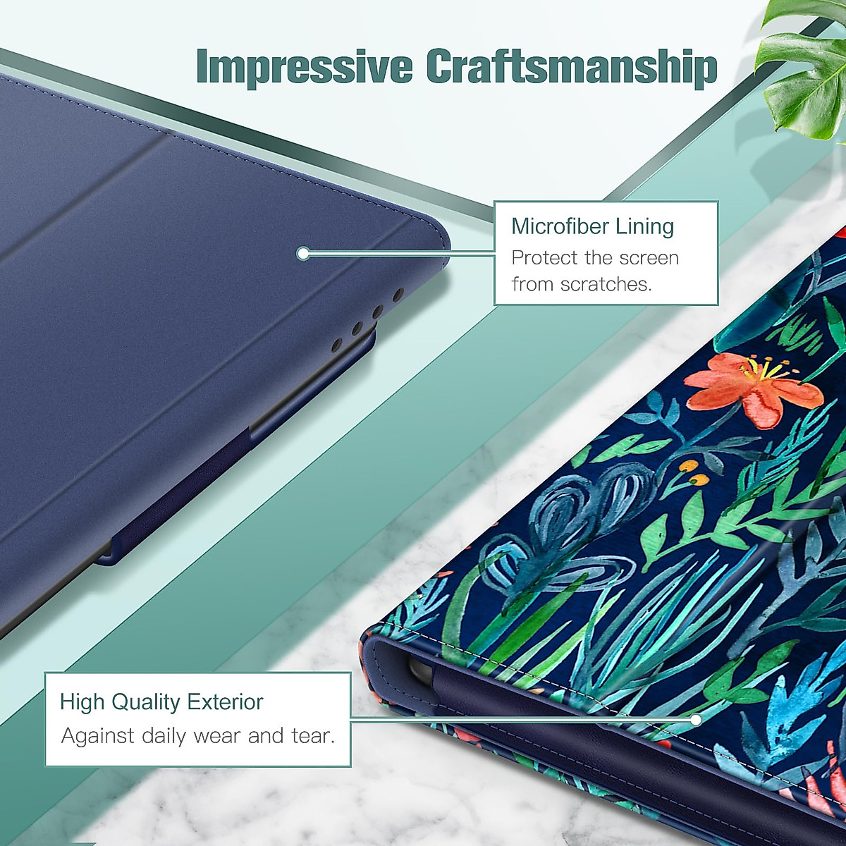 Fintie Folio Case for All-New Amazon Fire HD 10 and 10 Plus Tablet (13th/11th Generation, 2023/2021 Release) 10.1" - Slim Fit Standing Cover with Auto Sleep/Wake, Jungle Night