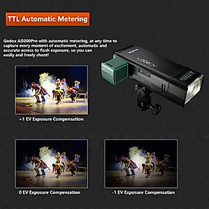 Godox AD200 Pro AD200Pro Strobe Pocket Flash, 200W TTL Outdoor Flash HSS Speedlite 1/8000s, Powerful Li-ion Battery, with Godox XPro-N TTL Wireless Flash Trigger Compatible for Nikon Camera