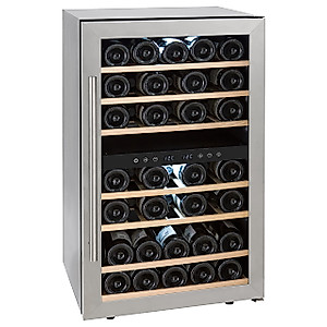 PremiumLevella 18.9 in. Wide 4.1 cu ft 43-Bottle Dual Zone Freestanding Wine Cooler with Tempered Glass Door