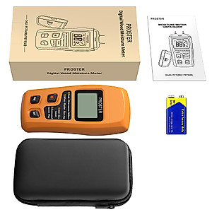 Proster Wood Moisture Meter - Digital Moisture Detector Moisture Tester, Pin-Type Water Leak Detector Damp Tester for Wood Firewood Paper Floor