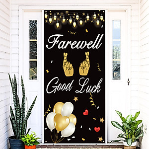 Labakita Farewell Good Luck Door Banner, Farewell Party Decorations, Going Away Party / Retirement / Graduation / Moving / Job Changing Party Decorations, Black