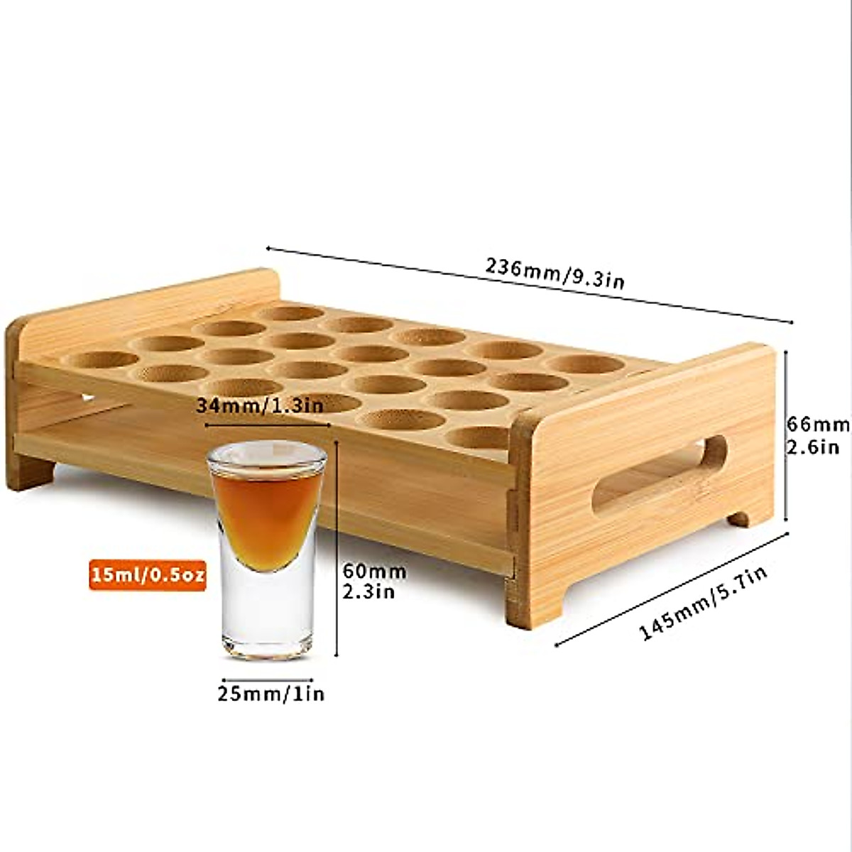 Shot Glass Set 0.5oz/15ml 24pcs Clear Shot Glass Holder Set Mini Shot Glass Perfect for Party, Bar, Club, Cocktail (24pcs)