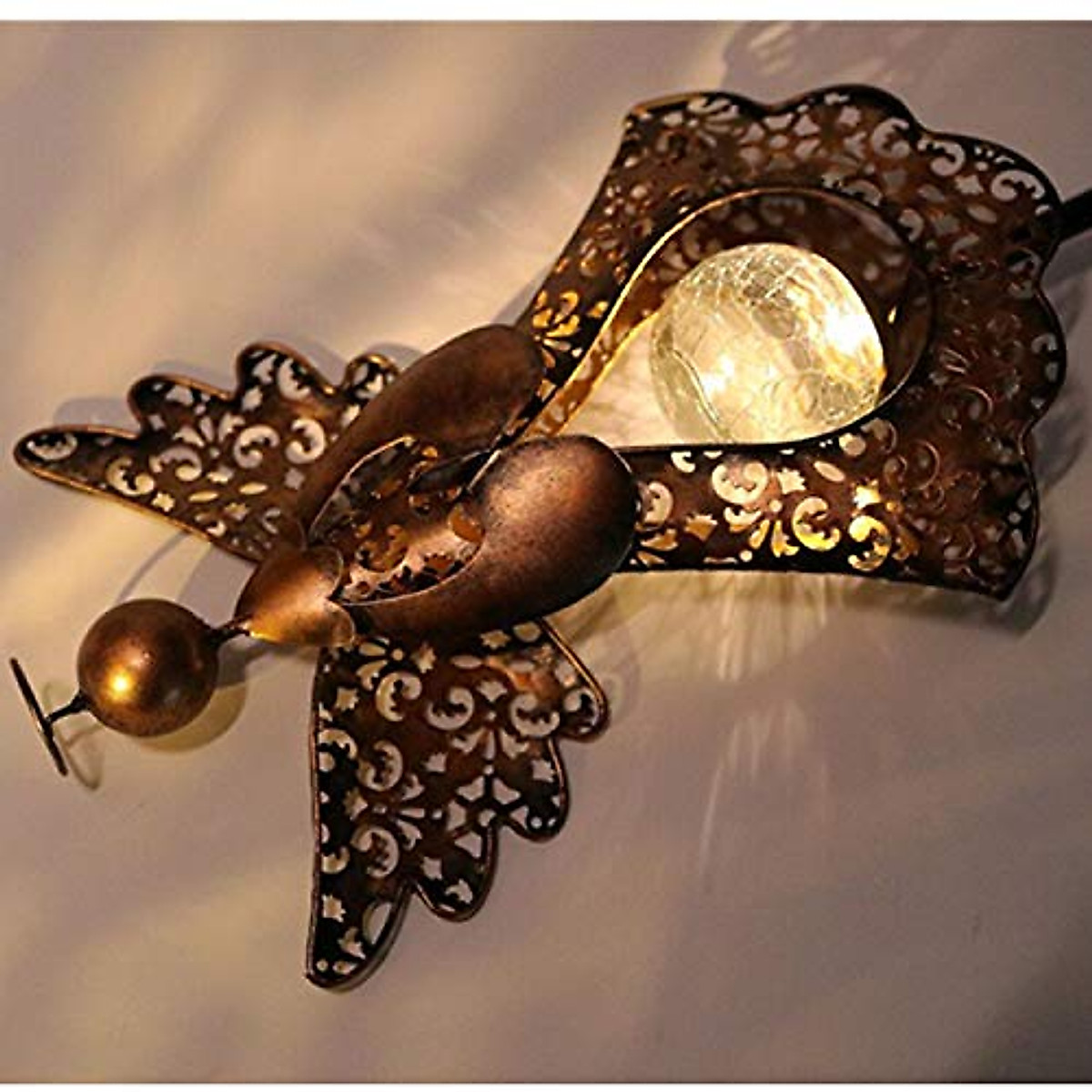 HDNICEZM Solar Garden Stake Lights – Metal Angel Solar Warm White LEDs Stake Light Memorial Gift - Solar Angel Lights Perfect as Angel Remembrance Gifts & Sympathy Gifts
