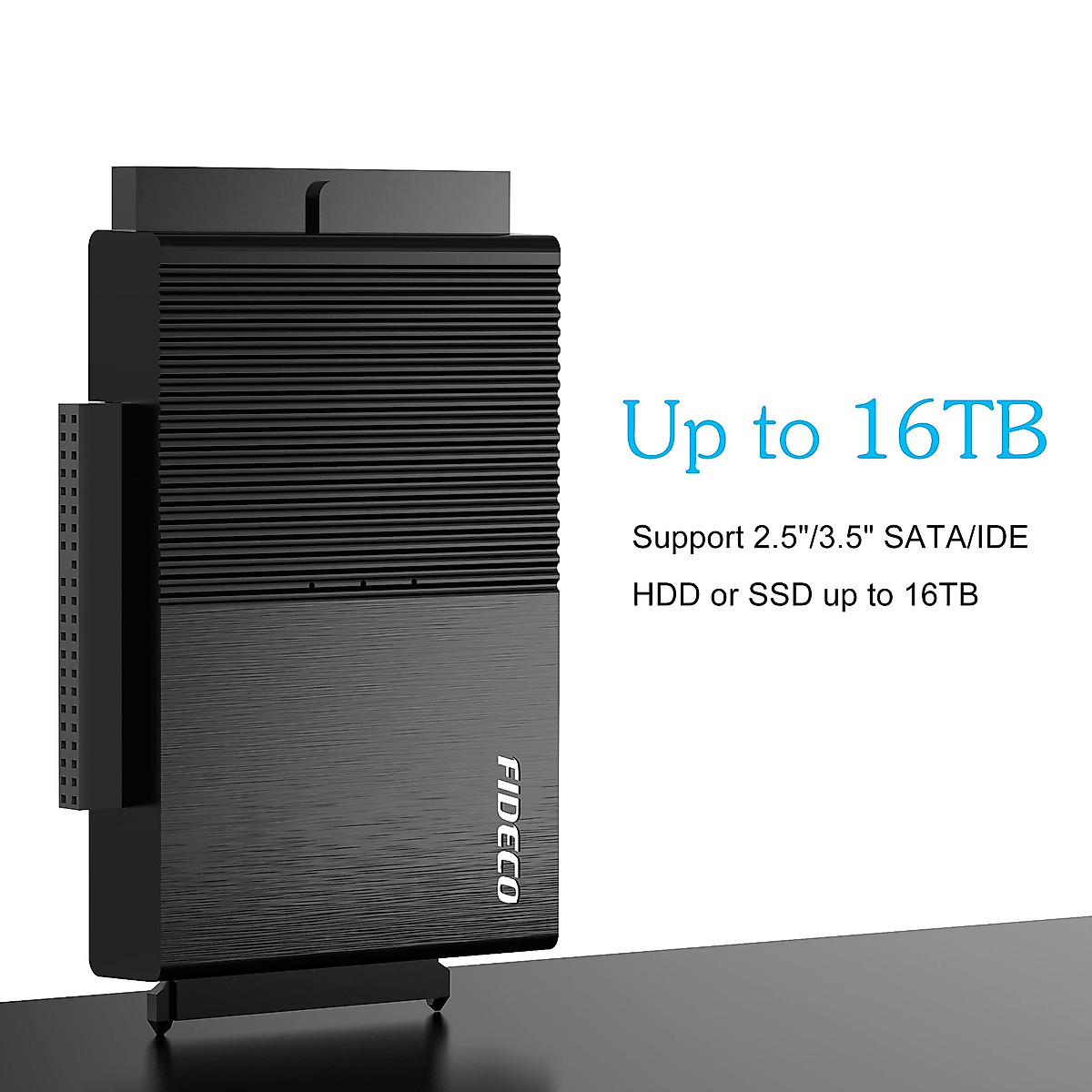 FIDECO USB 3.0 to SATA or IDE Adapter, Hard Drive Adapter Cable Universal for 2.5/3.5 inch SATA HDD/SSD & IDE HDD with 12V Power Adapter