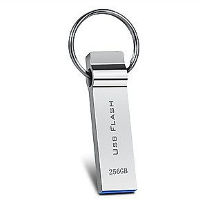 Marryler USB Flash Drive 256GB Waterproof USB Stick High Speed Memory Stick 256GB Ultra Large Storage Metal Thumb Drive with Keychain Design for Laptop Computer Tablet