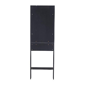 Nicemoods Bathroom Over The Toilet Storage Cabinet, 77'' Taller Bathroom Organizer Shelf Space-Saving Collect Cabinet with Shelves and Double Doors(Black)