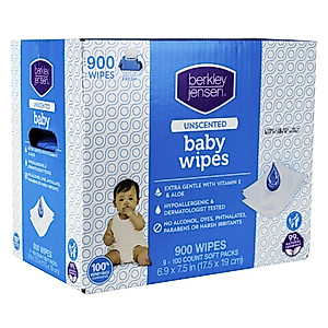 Berkley Jensen Unscented Baby Wipes, 9 pk./100 ct.