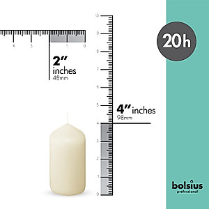BOLSIUS Ivory Pillar Candles - 20 Pack 2x4 inch Pillar Candle Set - 20 Hours Dripless & Smokeless Clean Burning Dinner Candles - Premium Europen Quality - Palm Oil Free - 0% Animal Fat - Party Candles