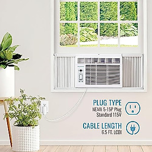 Keystone 5,000 BTU Window Mounted Air Conditioner & Dehumidifier with Smart Remote Control - Quiet Window AC Unit for Apartment, Living Room, Bathroom & Small Rooms up to 150 Sq.Ft.