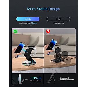JARGOU Magnetic Wireless Charging Station,3 in 1 Wireless Charger for iPhone 15 14 13 12 Pro/Max/Mini/Plus,Magnetic Charger Stand Compatible for iWatch Ultra/8/7/SE/6/5/4/3/2,AirPods Wireless/Pro