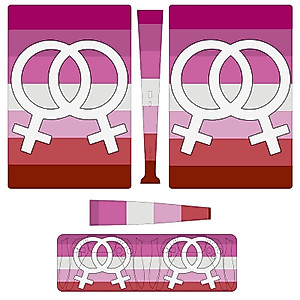 Lesbian Pride Flag 3pcs Whole Body Decal Cover Sticker for PS5 Digital Edition for PS5 Console and Controller