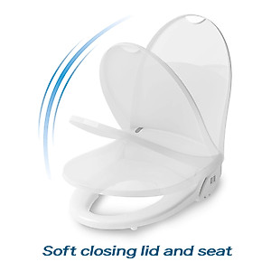 Ivyel J-2R Smart Electric Bidet for Toilet Seat,Fits Round toilet,Warm water,Heated bidet toilet seat,Remote Control,Heated Dryer, hild Function,Stainless Steel Self-Cleaning Nozzle,LED Night Light