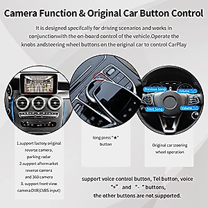 Road Top Wireless Carplay Retrofit Kit Decoder for Mercedes Benz NTG5.0 C Class W205 GLC 2015-2018 Year Car, Support Wireless Android Auto, Mirrorlink, Reverse Camera