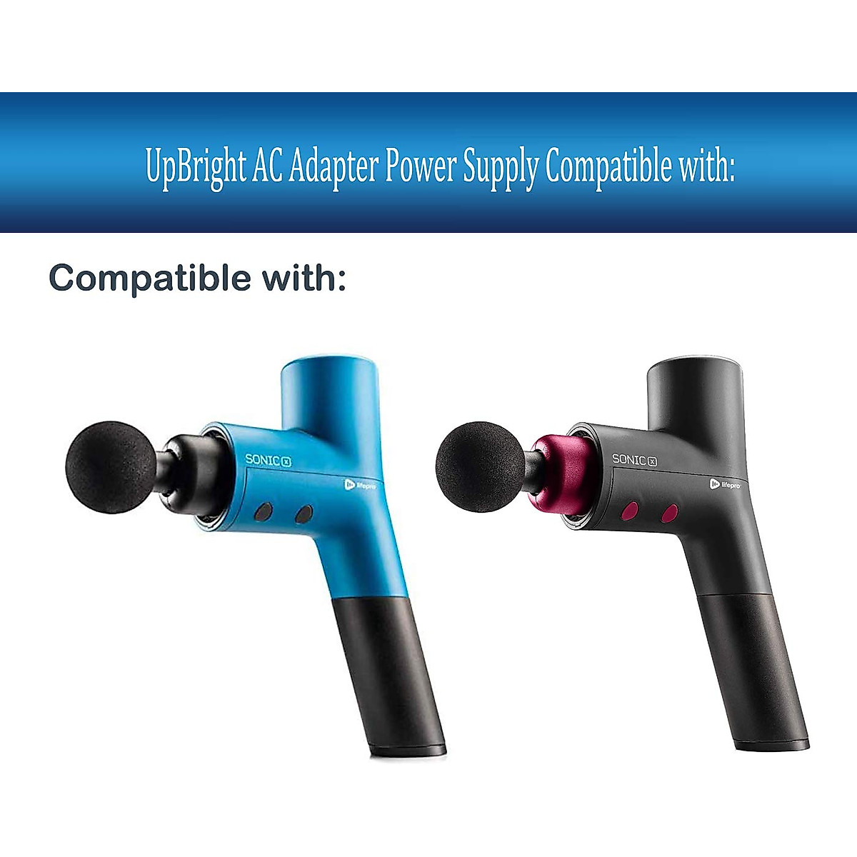 UpBright 24V AC Adapter Compatible with LifePro Life Pro Sonic X SonicX LPSNCXBLK LPSNCXBLU LX SonicLX LPSNCLXBLK LPSNCLXBLU Plus SonicPlus M1 PulseFX Pulse FX LPPLSFXBLU Massage Gun Charger(NOT 16.8V