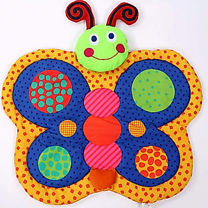 KUANDARM Baby Butterfly Pattern Play Mat with 8 Different Pendant Toys Infants Gym Activity Centre Fitness Frame for 1-18 Month