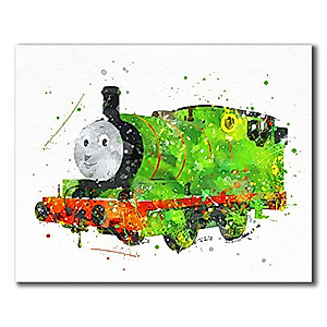 Thomas and Friends Watercolor Train Prints - Set of 3 (8 inches x 10 inches) Wall Art Decor Photos - Thomas the Tank - Percy the Small Engine