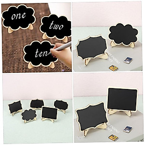Ciieeo 10pcs Wood Decor Wood Bracket Light House Decorations for Home Miniture Decoration Wedding Signs Home Decor Miniature Holder Label Holders Mini Chalkboard Signs Food Household