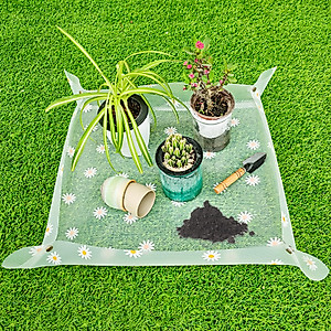 Repotting Mat for Indoor Plants Waterproof Clear Potting Mat Foldable Gardening Mat Plant Potting Repotting Tray to Control Potting Soil Indoor Plant Garden Accessories Gifts for Plant Lovers 23.6"