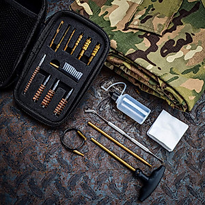 BOOSTEADY Universal Handgun Cleaning kit .22.357.38,9mm.45 Caliber Pistol Cleaning Kit Bronze Bore Brush and Brass Jag with Empty Bottles