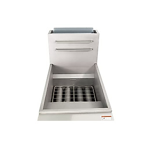 SEAGATE, SGF-40/50LP, Commercial Restaurant Gas Fryer, Stainless Steel, Propane (LP) Gas, 45 to 50-lb., 4-Burner, 120,000 BTU, 400° Temp Limit