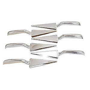 6 Pack | Disposable Plastic Pie/Cake Servers | Heavy Duty | Silver