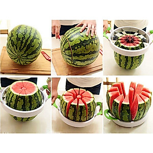 NEX Watermelon Slicer Cutter, Stainless Steel Melon Fruit Round Quickly Cut Tool, Multifunctional Peeler Corer for Cantaloupe Apple Pineapple, Kitchen Slicer Gadget