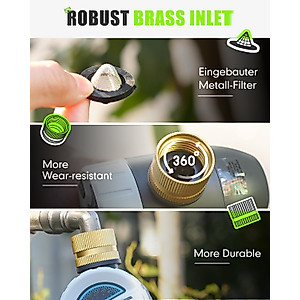 RAINPOINT Bluetooth Hose Timer with Brass Inlet,Smart Water Timer for Garden Hose,Sprinkler Timer with Rain Delay/Manual/Auto Watering, App Control