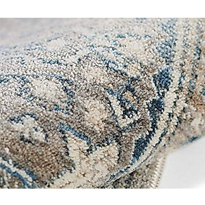 Momeni Izmir Polyester Traditional Indoor Area Rug, Blue, 8' X 10' (IZMIRIZ-03BLU80A0)