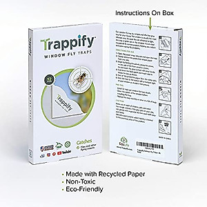 Trappify Sticky Fly Traps for Home Pest Control - Fly, Gnats and Other Flying Insects Killer with Extra Sticky Adhesive Disposable Fly and Bug Catcher - 24 Traps