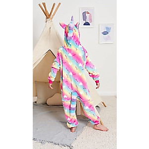 UDERUI Kids Unicorn Onesie Pajamas One-Piece Cosplay Costume Animal Sleepwear Girls And Boys