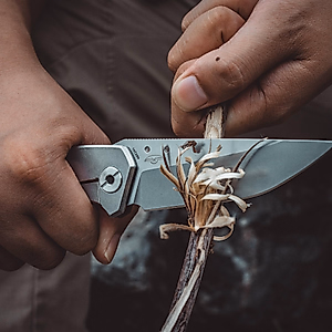 Real Steel Knives 3701 Crusader Folding Knife - Premium Stonewashed Blade 3.75" - Durable G10 Handle with Stainless Steel Back - Versatile EDC Tool for Outdoors and Everyday Carry