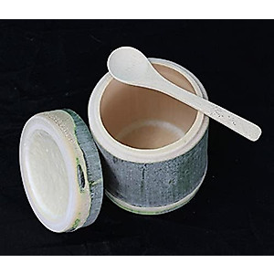 WellieSTR 2-Pack (L/Dia.10~11cm/H 13cm) Natural Bamboo Steamer Bowl Rice Basket Dessert Cup Bamboo Wine Glass for Asian Food,Dim Sum,Rice,Bamboo Wrapped Sticky Rice Steamer,Snack Tool,with Spoon