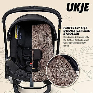 UKJE Protective Car Seat Stroller Cover Compatible with Doona Car Seat - Protector, Cotton Cover, Infant Car Seat Liner - Newborn Car Seat Accessories - Easy to Clean - Easy to Install (Beige Leopard)