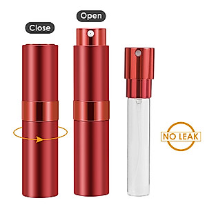 Saiveina 8ml Travel Perfume Atomizer Bottles Refillable, Mini Fragrance Bottles for Perfume, Empty Cologne Sprayer Pocket Perfume Dispenser(4 Pack)