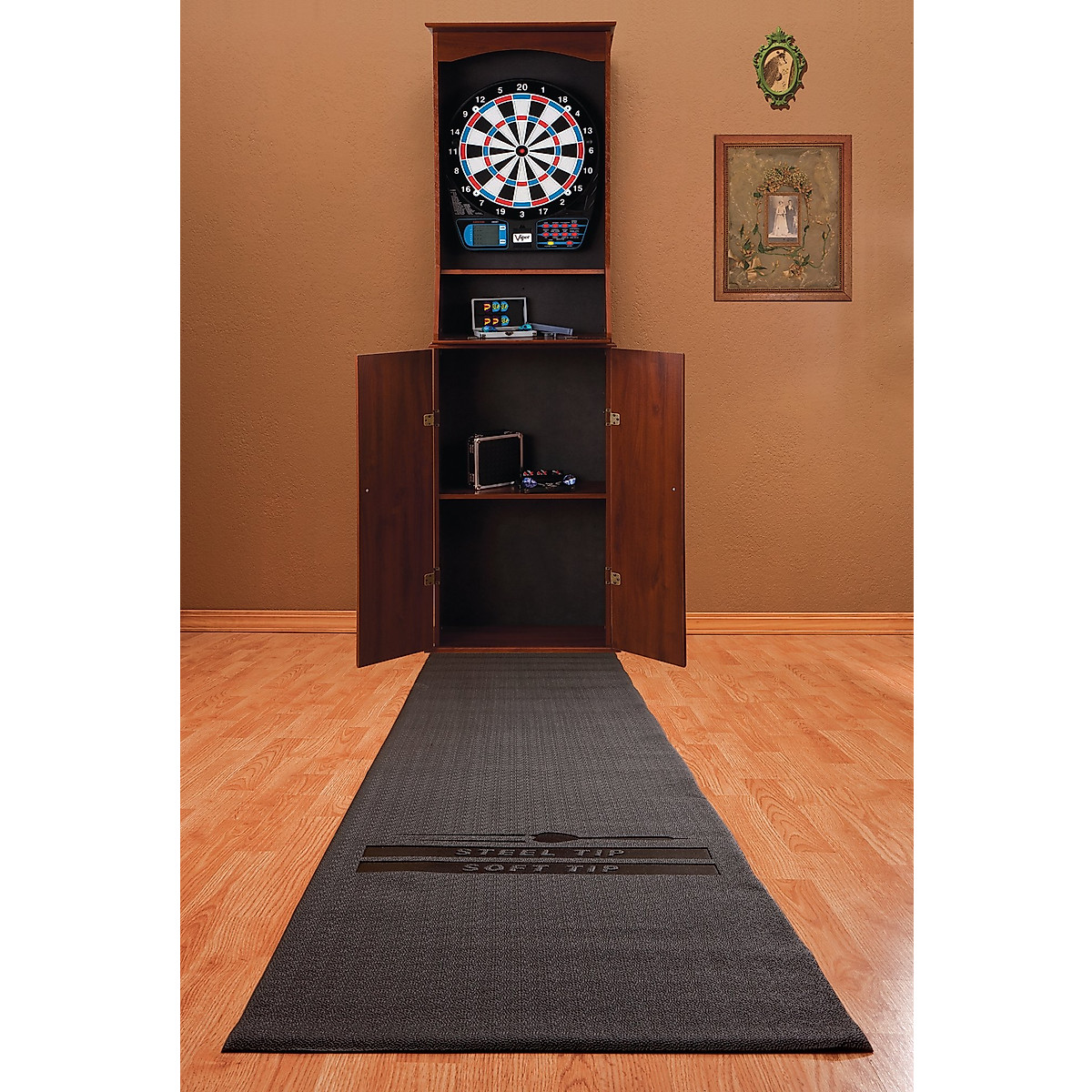 Viper by GLD Products Padded Throw/Toe Line Dart Mat (Steel and Soft Tip Darts) , Black, 117" Length x 24" Width x 125 mil Thickness