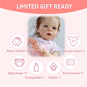 iCradle 24Inch Reborn Baby Dolls Silicone Toddler Dolls Realistic Newborn Babies Toys Weighted Soft Body Lifelike Doll Toys Set for Kids Birthday Age3+