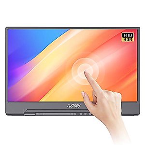 G-STORY 15.6 Inch Portable Touchscreen Monitor Ultrathin FHD 1080P IPS Portable Gaming Monitor for Laptop PC Mac Phone PS4 PS5 XB Series Direct-Connected HDR FreeSync USB C VESA Mount