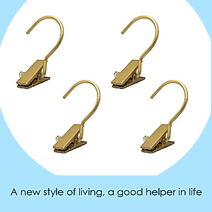 Koobay Boot Hangers Clips Hanging Laundry Hooks Clothes Pins Hanger with Clip, Portable Golden Home Travel Hangers for Socks Towels Shoes Clamps,Heavy Duty Closet Hanger Organizer (10 Pack)
