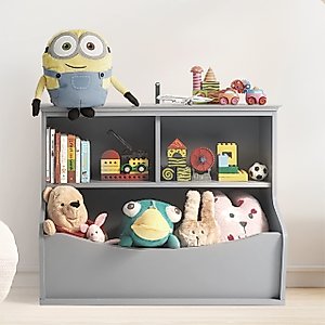 CAPHAUS Kids' Toy Storage Organizer, Open Storage Cubby, Multifunctional Book and Toy Storage Cabinet, Book and Toy Storage Shelf for Nursery, Playroom, Closet, Home Organization Toy Bookcase