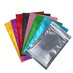 Flat Translucent/Silver Lining/Silver Foil Backing Zipper Bags 8.5x13cm (3.3x5.1") (100 PCS/Pack)