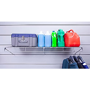 Crownwall Universal Slatwall Steel Wire Shelf with Rail, 2-Pack (48-in x 12-in)