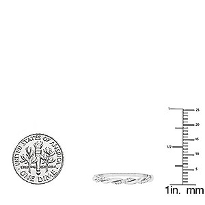 Dazzlingrock Collection 0.05 Carat (ctw) 14K Round Diamond Bridal Wedding Band Stackable Swirl Ring, White Gold, Size 6