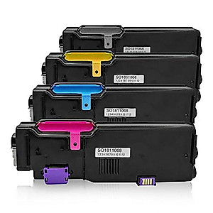 C400 C405 Remanufactured Toner Cartridges 4 Colors 10500 Pages for 106R03524, 8000 Pages CMY for 106R03525 106R03526 106R03527 for Xerox C400n C400dn C405n C405dn Printers (1*Black, Extra High Yield)