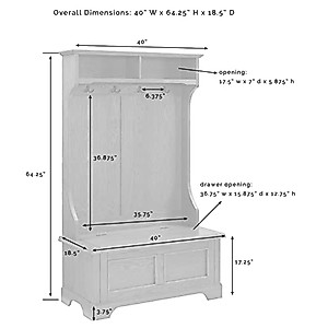 Crosley Furniture Campbell Hall Tree - White