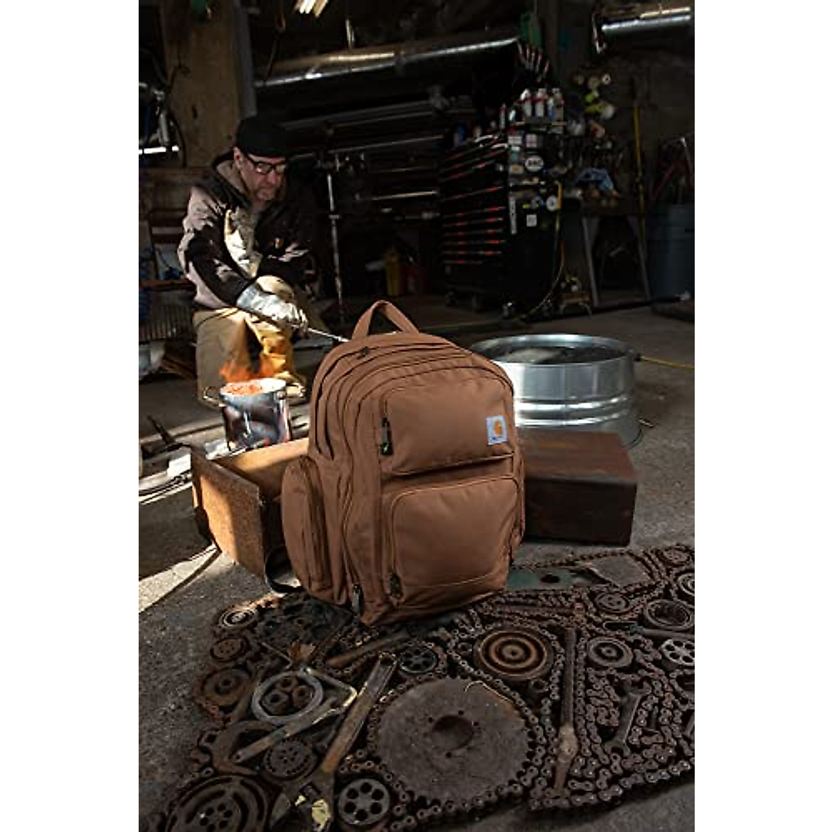 Carhartt Force Pro Backpack with 17-inch Laptop Sleeve and Portable Charger Compartment, Grey, One Size